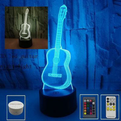 China 3D led guitar night light seven-color touch visual light creative gift atmosphere small table lamp supplier