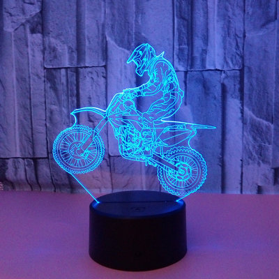 China 3D LED motorcycle night light Colorful visual stereo gradient touch remote control small table lamp supplier