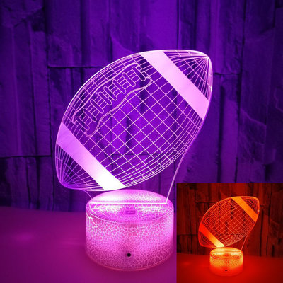 China Football colorful 3d LED USB night light small table lamp Touch remote control colorful 3D night light supplier