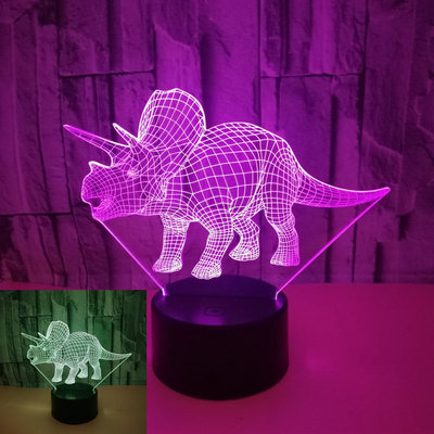 China Foreign trade new dinosaur 3D night light Colorful touch LED visual light Gift atmosphere LED stereo table lamp supplier