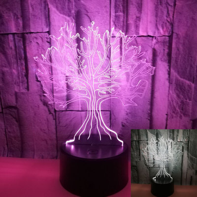 China Foreign trade new big tree 3D light Colorful touch LED visual light Gift decoration atmosphere 3D small table lamp supplier